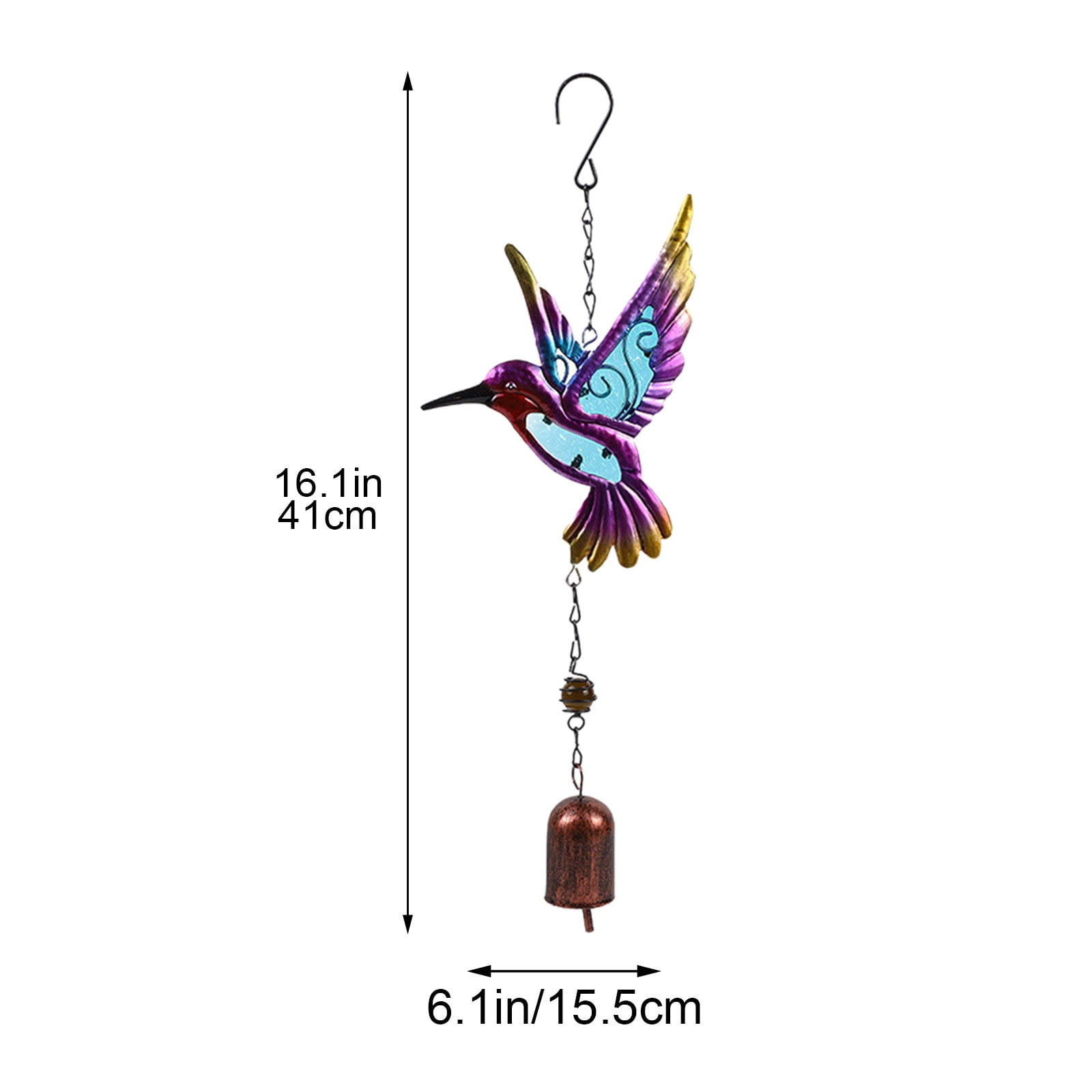 Xecvkr Elegant and Calming Outdoor Metal Hummingbird Wind Chime with ...