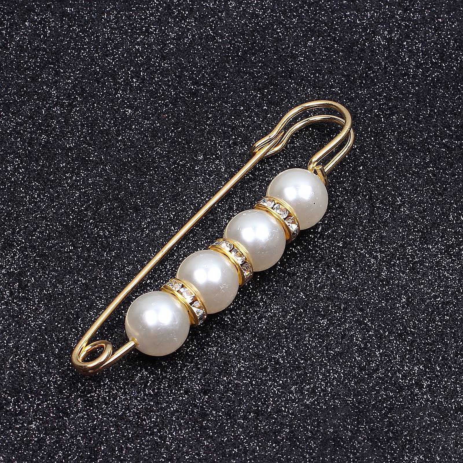 Xecvkr Fancy Rhinestone Pearl Pin Brooch Faux Elegant Women Shawl ...