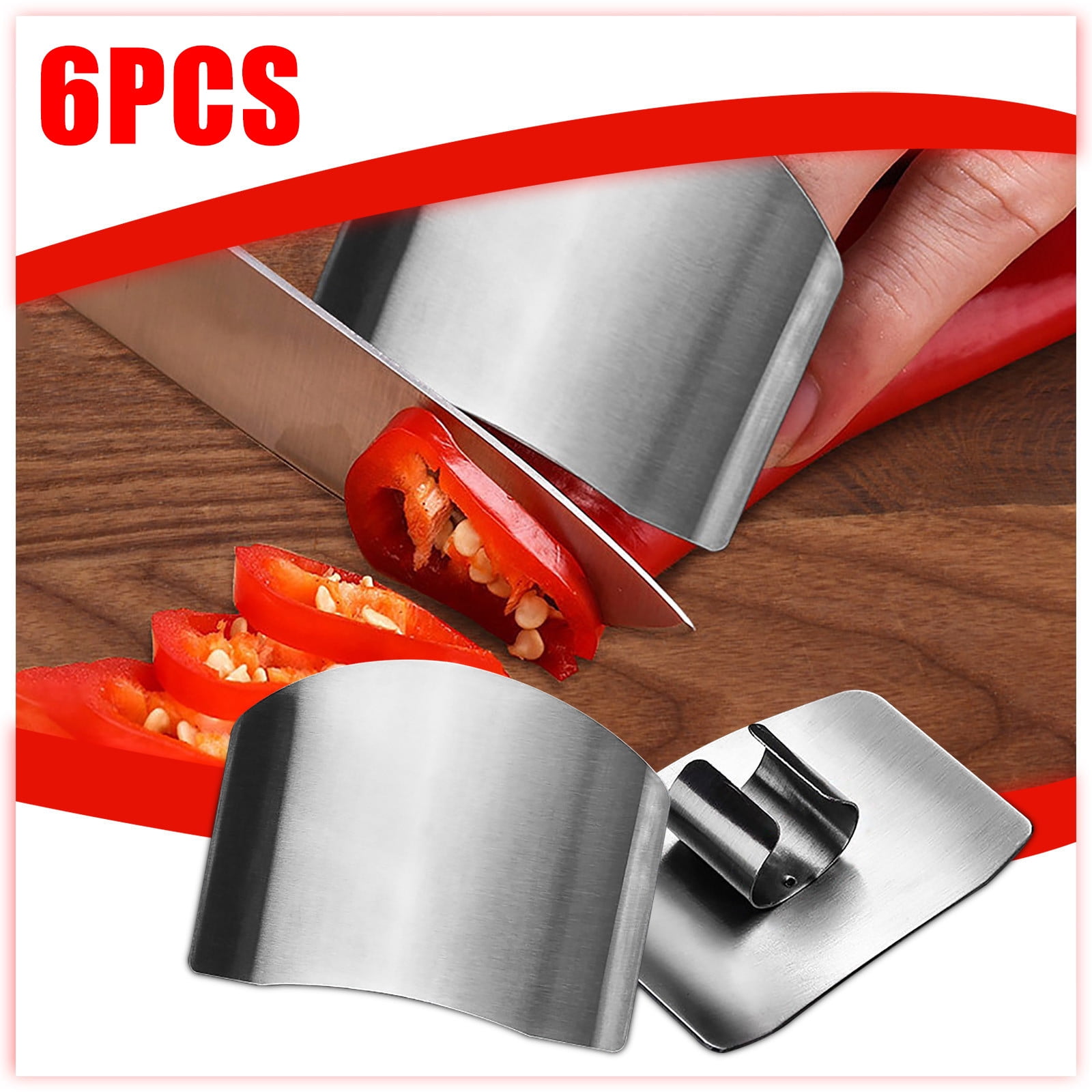 Xecvkr Finger Guard Stainless Steel 6 Pack Cutting Protection Slicing ...