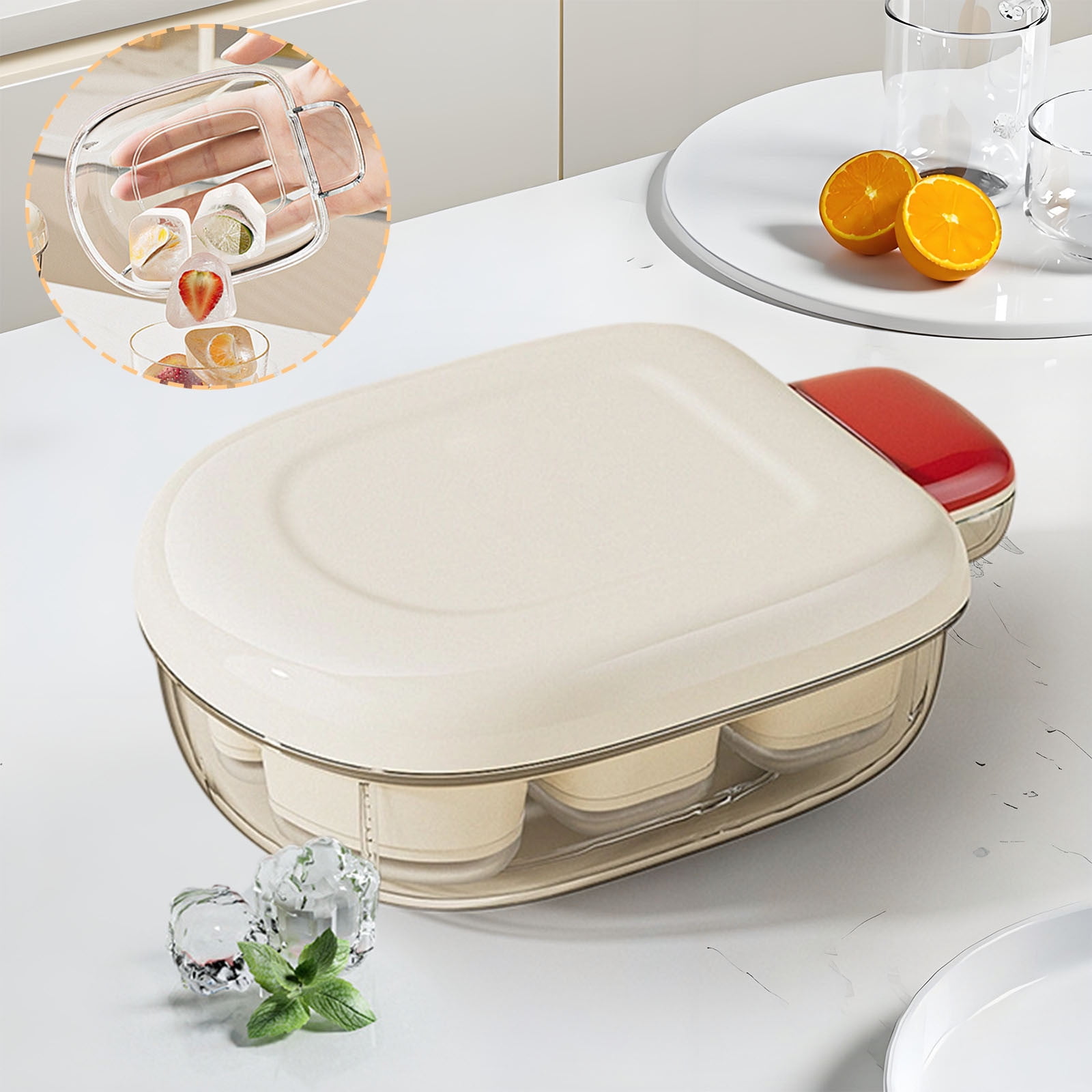 Xecvkr Food Grade Push-to-Release Ice Mold Easy Demold Press Type Space ...