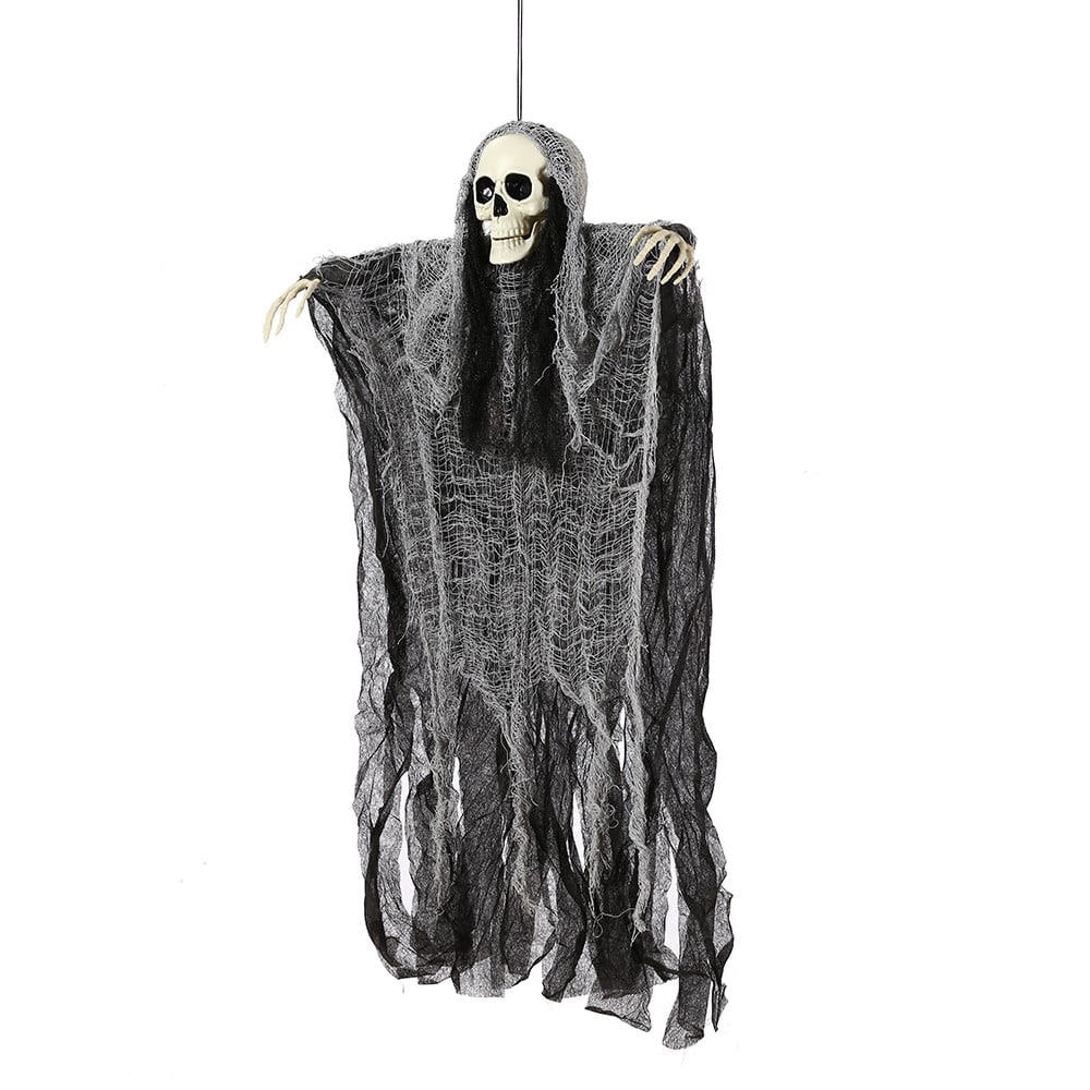 Xecvkr Halloween Hanging LED Skeleton Witch Grim Reaper Ghost ...