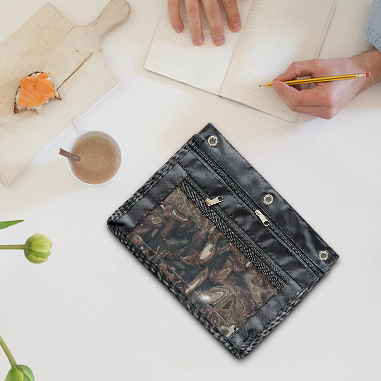 Xecvkr Large Pencil Case Double Layer Pencil Case with Side Bottom ...