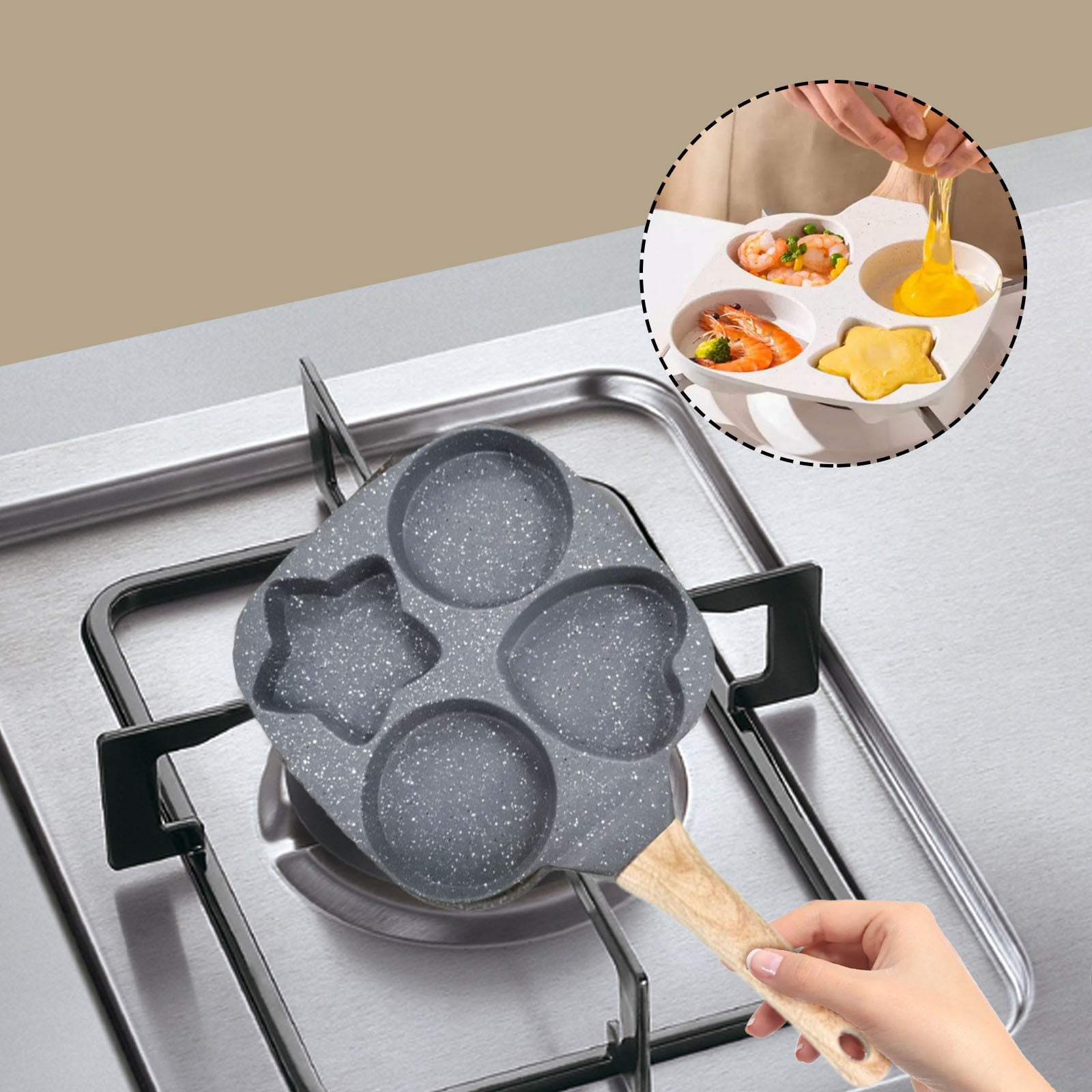 Xecvkr Maifan Nonstick Mini Frying Pan Hamburger Skillet Scratch ...