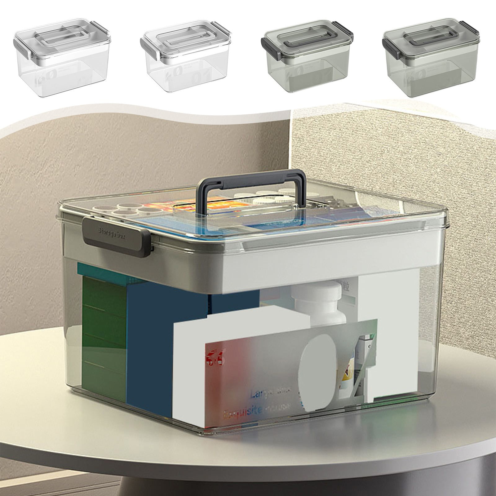 Xecvkr Multi-layer Large Capacity Drug Box with Transparent Visual ...