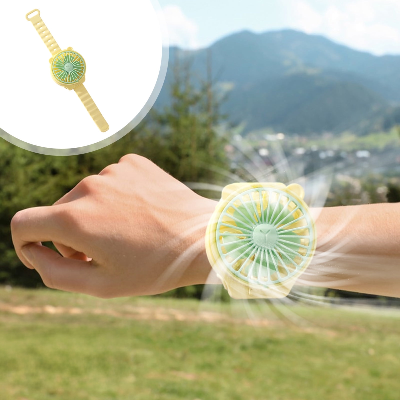 Xecvkr Portable Watch Fan Battery Powered Mini Handheld Bladeless ...
