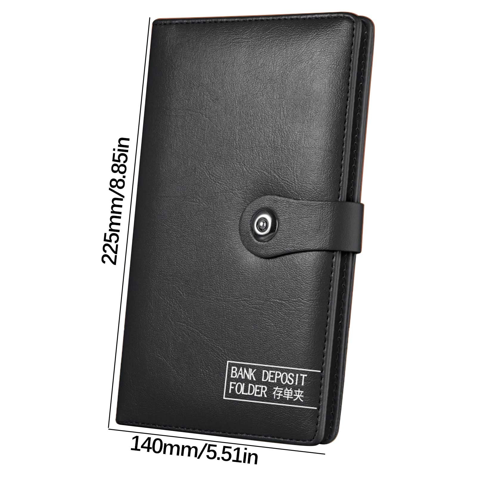 Xecvkr Premium Leather Checkbook Organizer with Magnetic Closure Brown ...