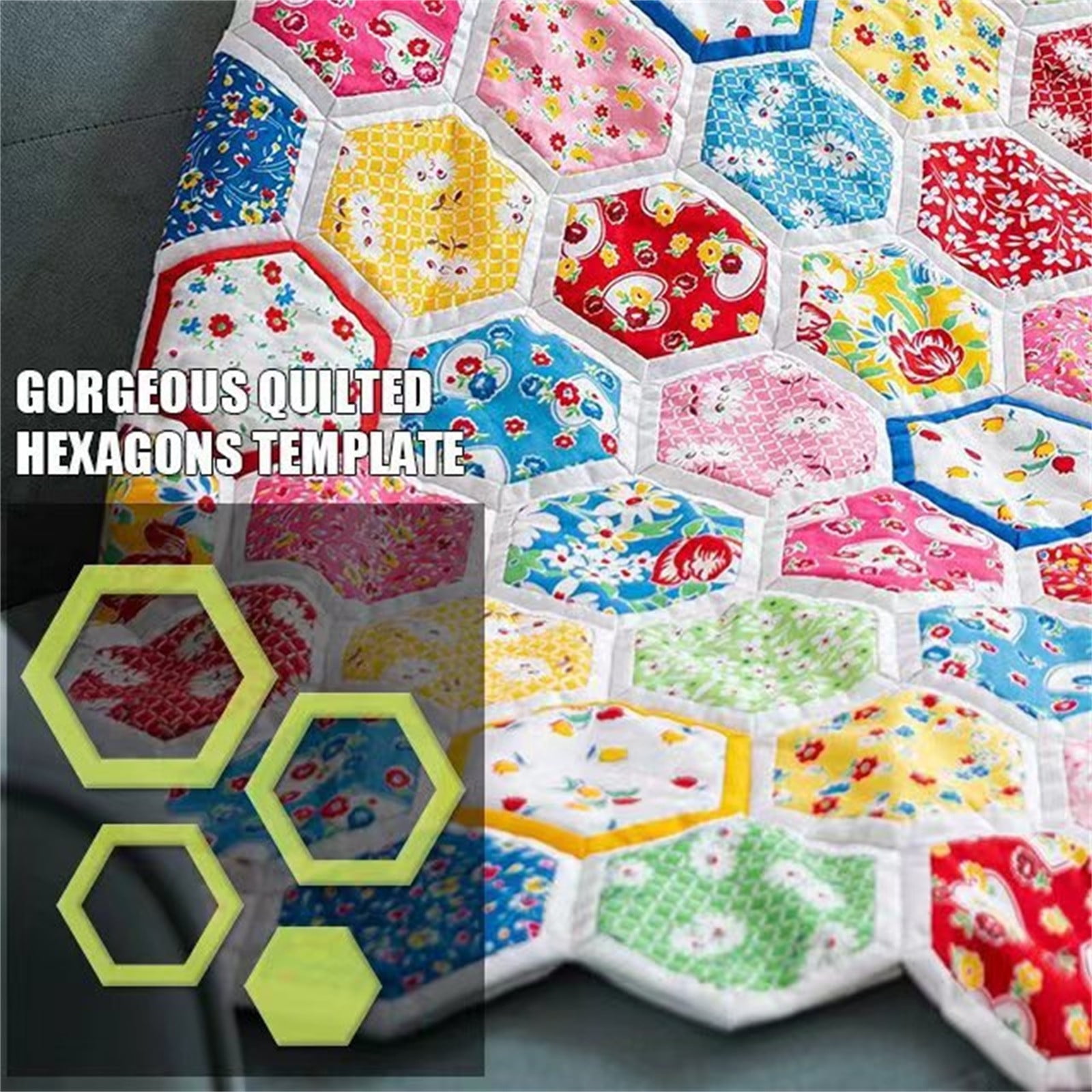 Xecvkr Quilt Hexagon Sewing Template Cutting Ruler Set Gorgeous ...