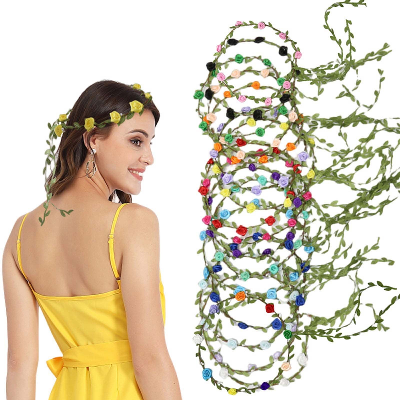 Xecvkr Rose Flower Mori Headband Wreath Photo Props - One Stylish Headband for Creating Magical ...