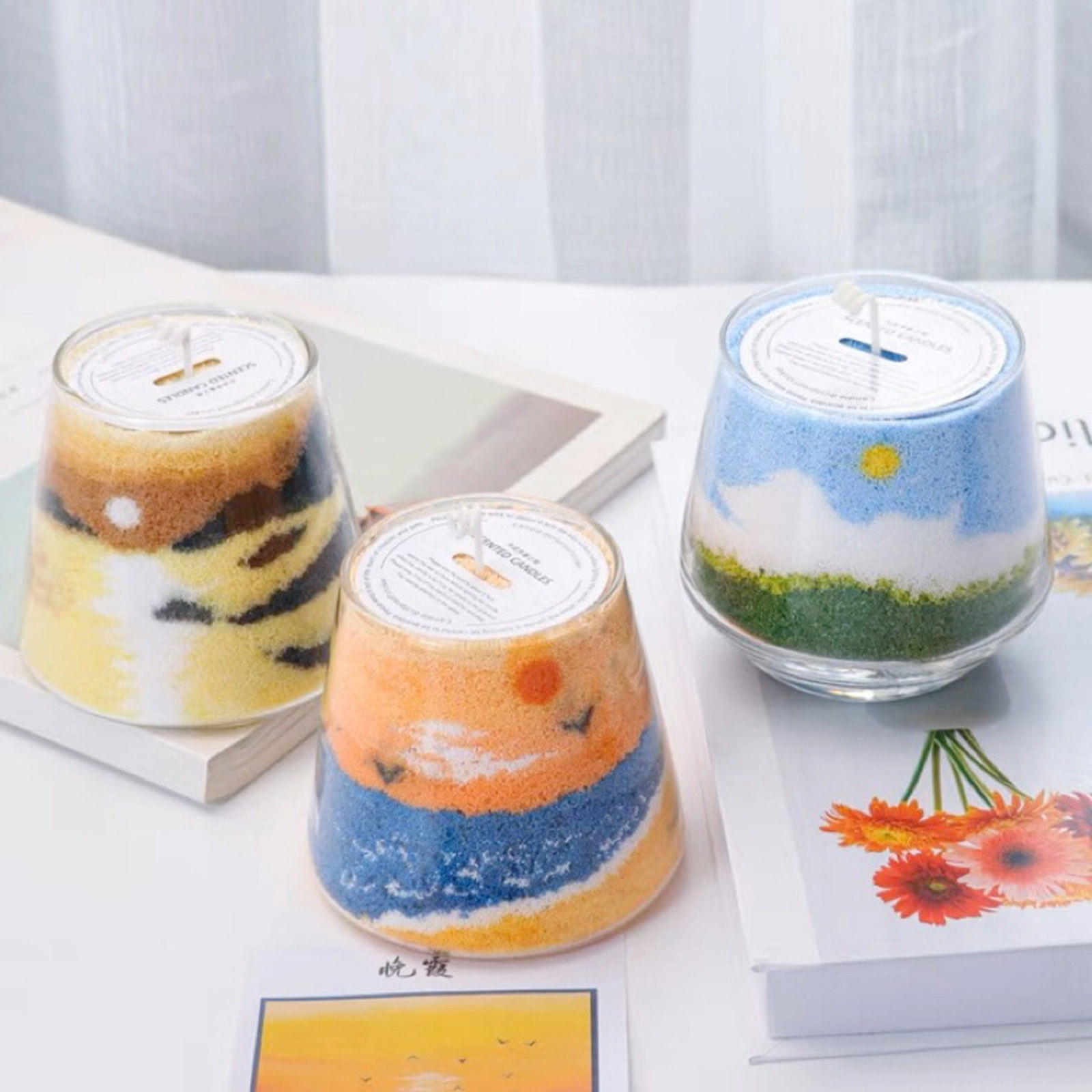 Xecvkr Set of 1 DIY Sand Powder Candles, Eco-Friendly Plant Wax with ...