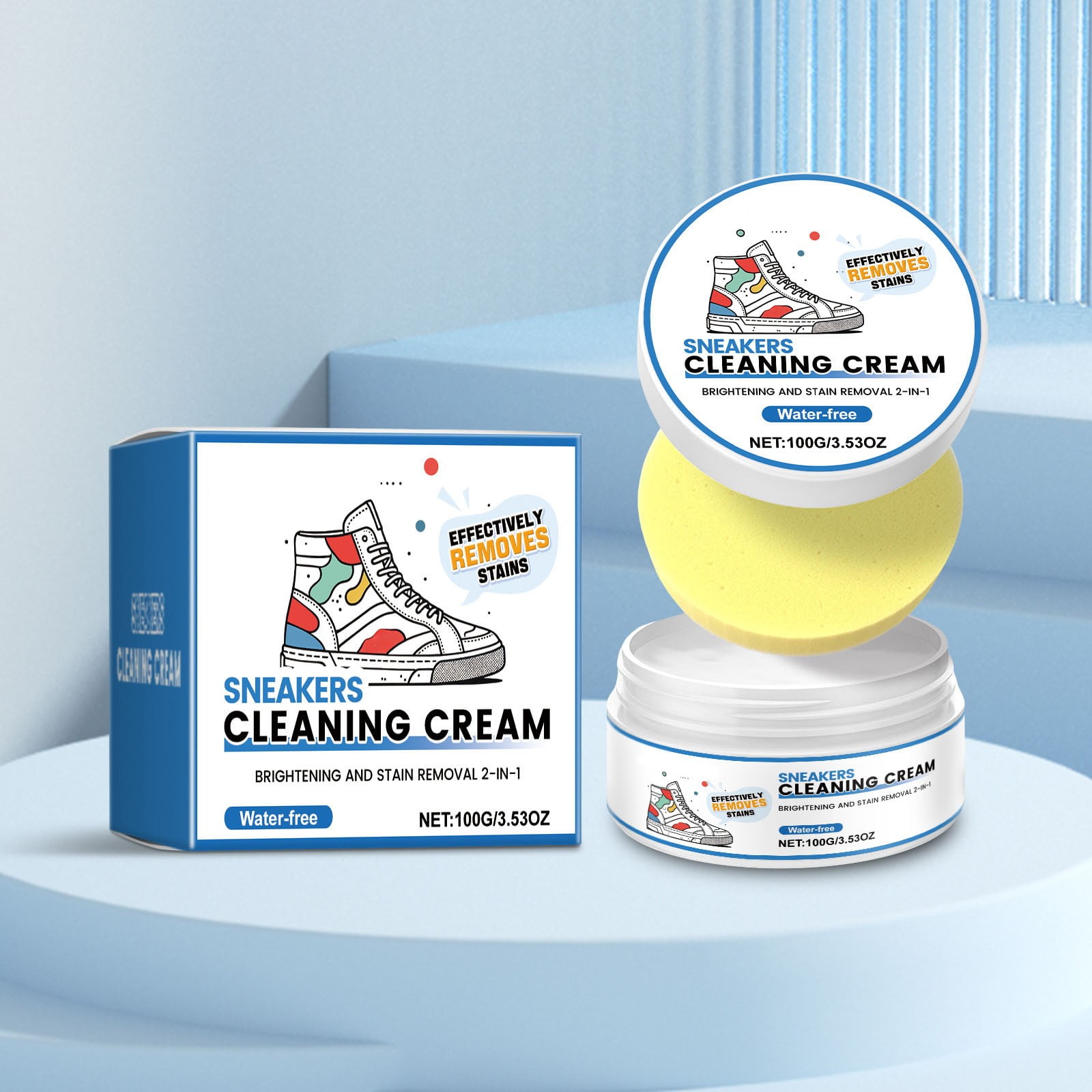 Xecvkr Sneakers Cleaning Cream Shoe Paste Stain Remover Powerful ...