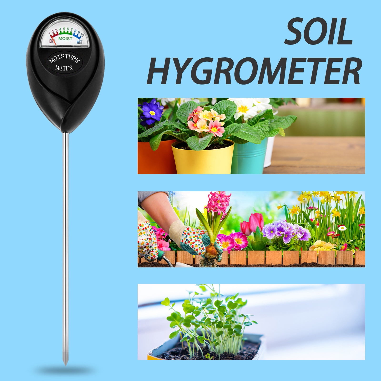 Xecvkr Soil Moisture Meter Battery Free Accurate Humidity Sensor for ...