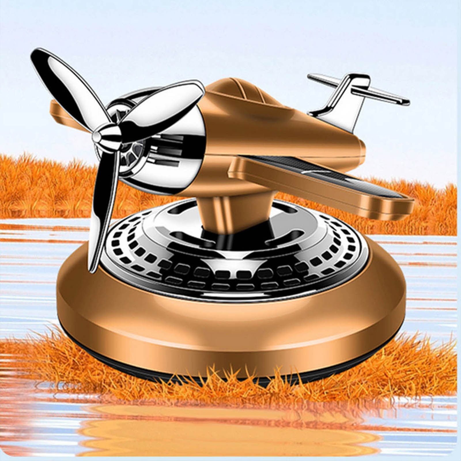 Xecvkr Solar Powered Aircraft Car Air Freshener Hanging Ornament with ...