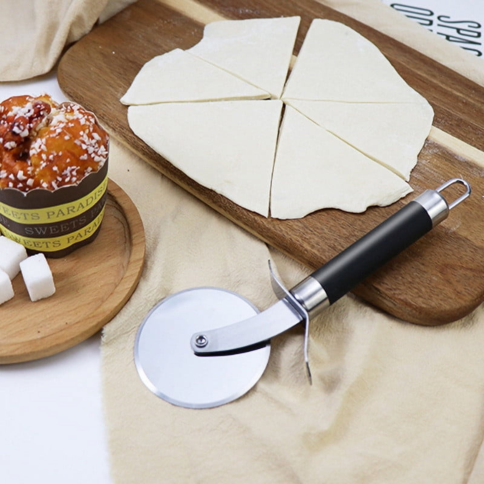 Xecvkr Stainless Steel Pizza Cutter Rolling Slicer Household Wheel ...