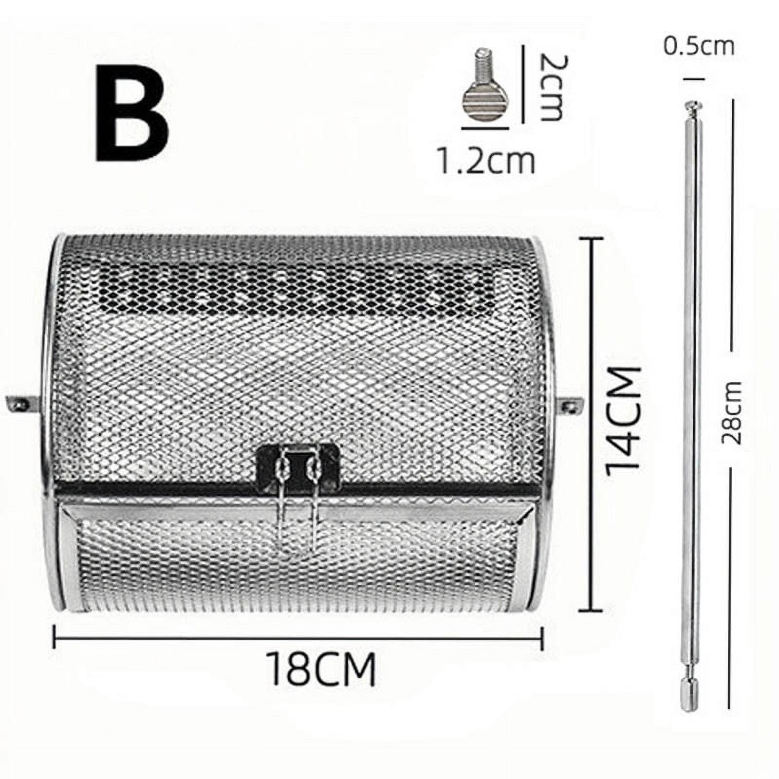 Xecvkr Stainless Steel Rotating Grill Cage Wind-up 360 BBQ Chicken Wing ...