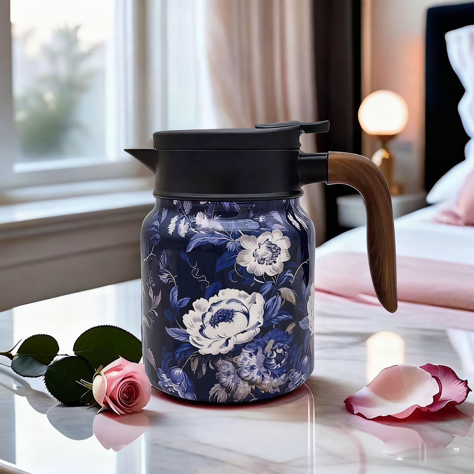 Xecvkr Thermal Insulated Coffee Pot 800ml Stainless Steel Tea Carafe ...