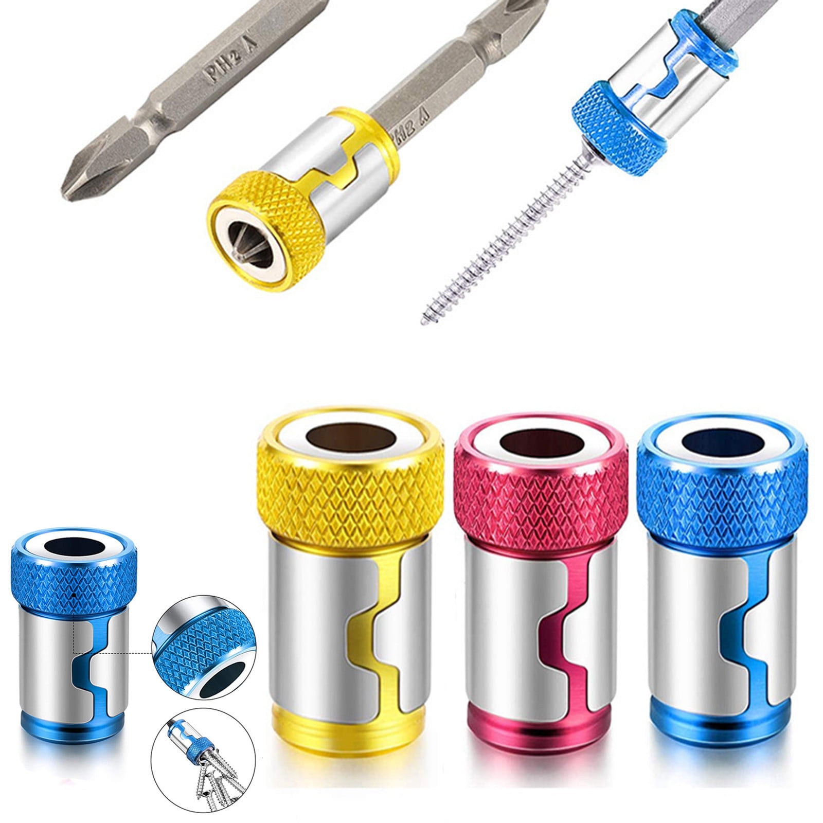 Xecvkr Upgraded Stainless Steel Magnetic Screwdriver Bit and Hex ...