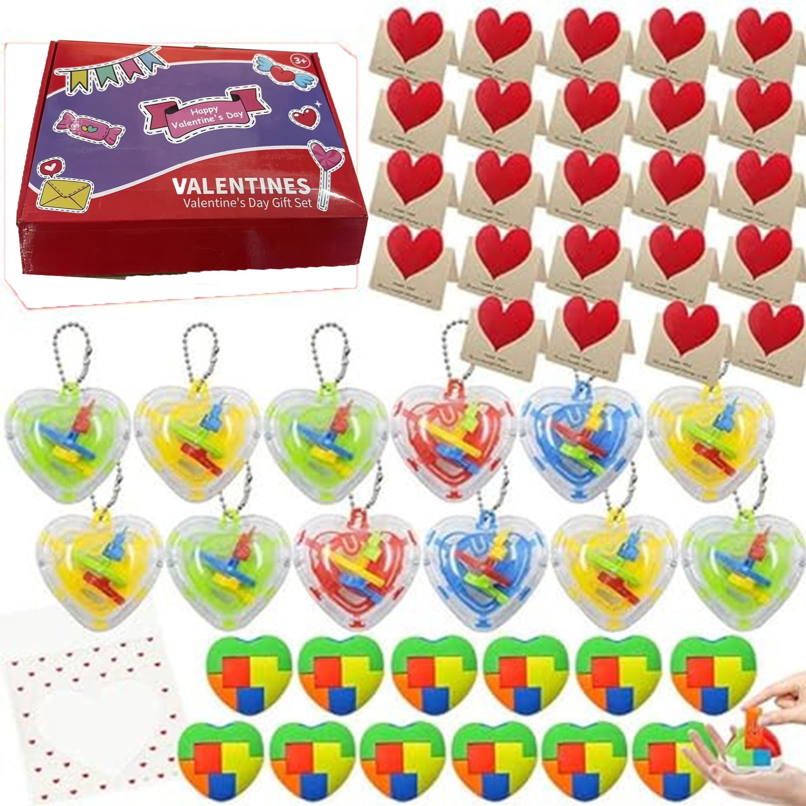 Xecvkr Valentines Day Kids Countdown Toy Set Mini Surprise Stretchy Toy ...