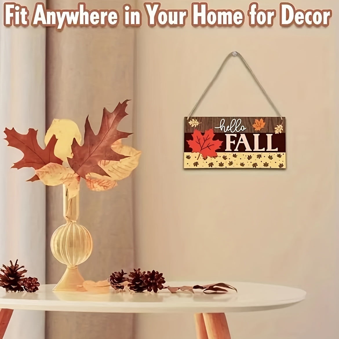 Xecvkr Wooden Maple Leaf Fall Decorations 1 Sturdy Door Plate with ...