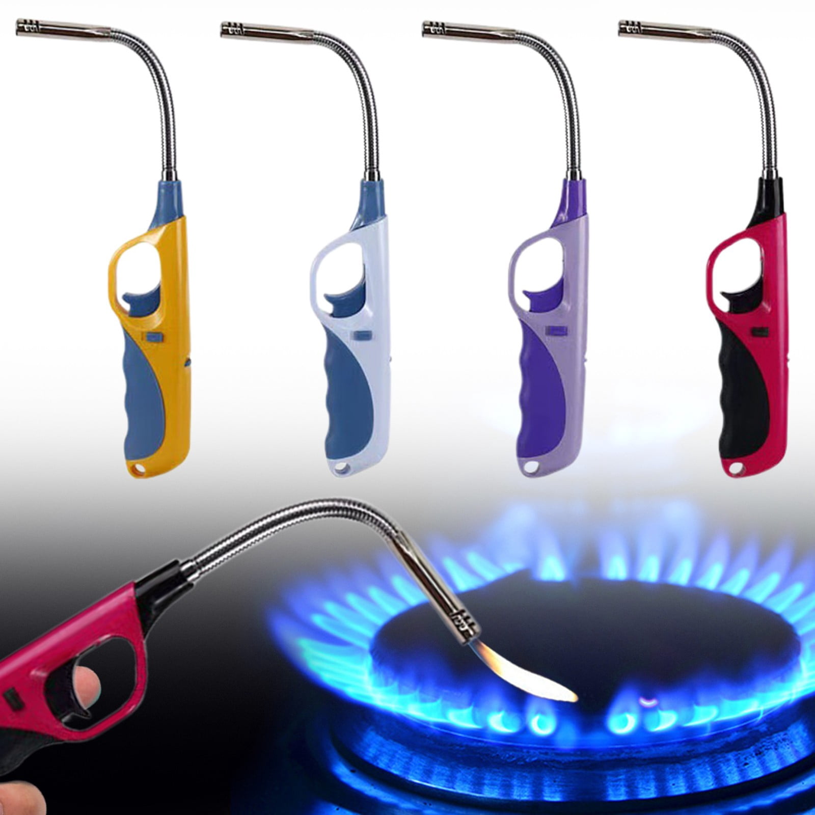 Xeede Butane Lighters Long, Grill Lighter, Jet Flame Lighter, Curved ...