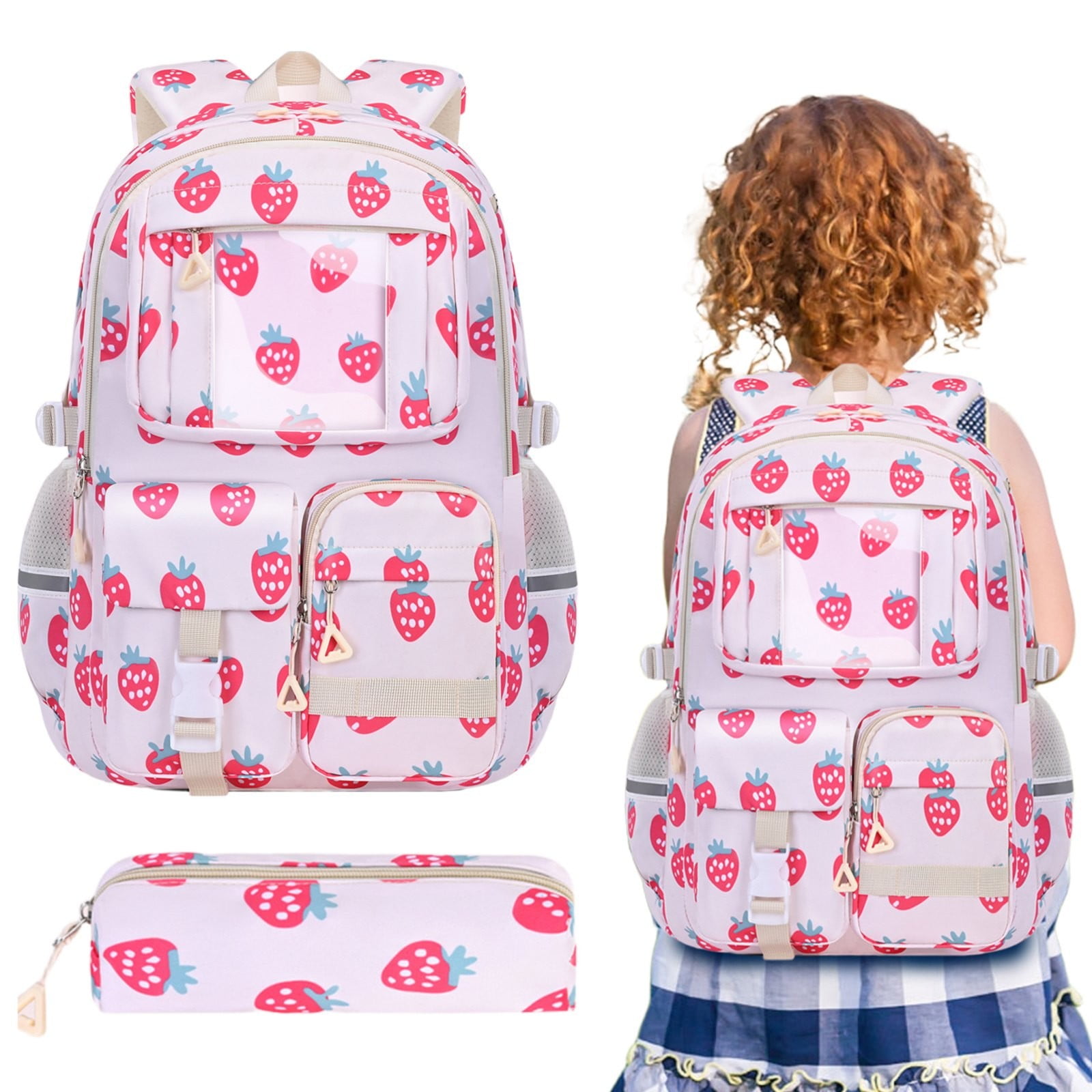Xeede Strawberry Shortcake Backpack, Pink Strawberry Backpack, Fruit ...