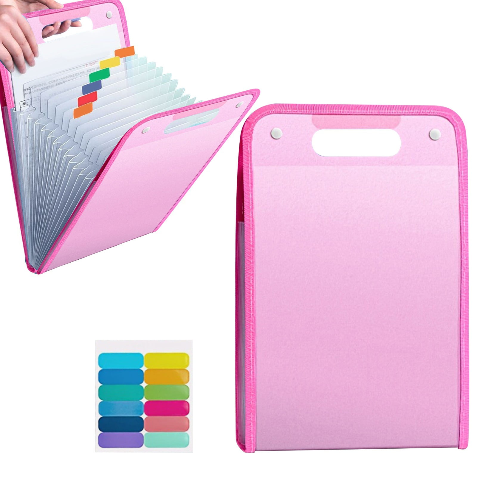 Xeede Vertical Expanding File, Pink Expanding File Folder, Snap ...