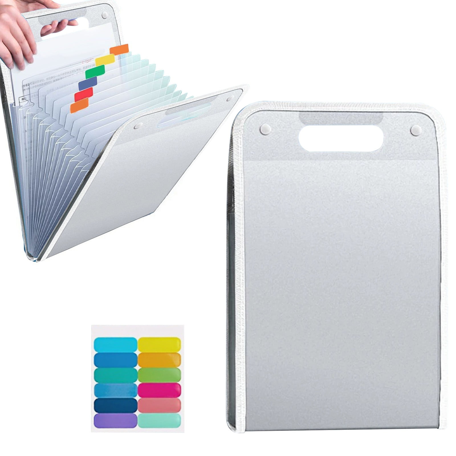 Xeede Vertical Expanding File, White Expanding File Folder, Snap ...