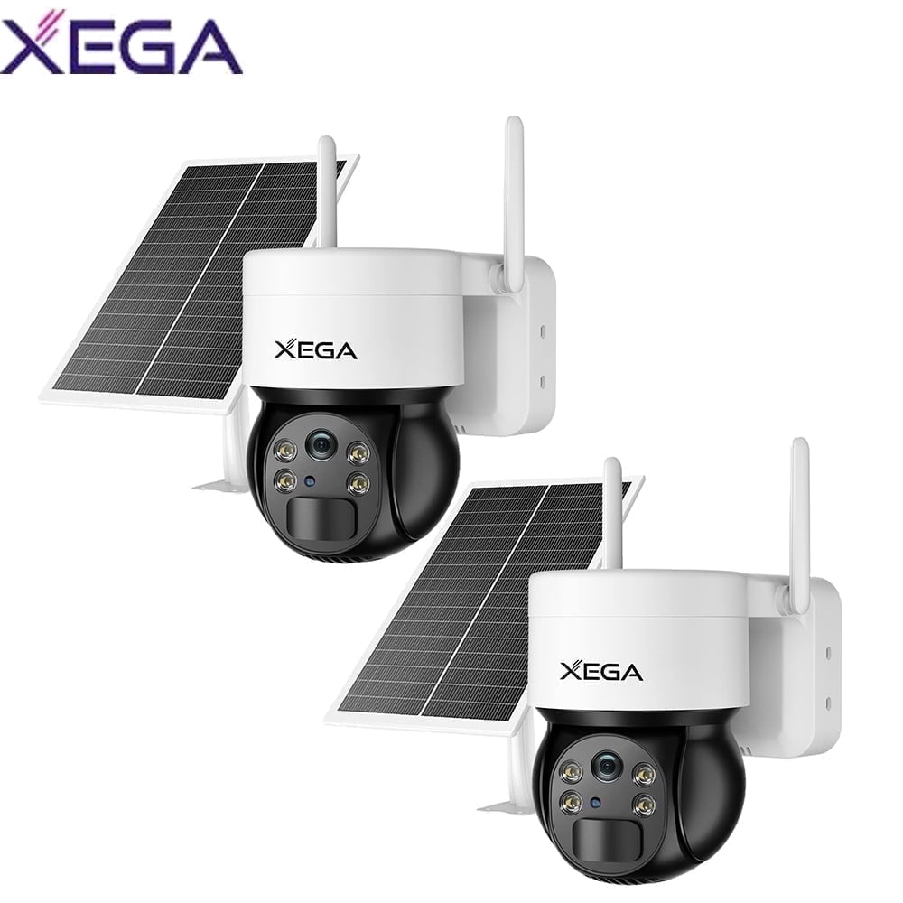Xega XG-03-US4G 2K HD 2-Channel 4 MP Outdoor Surveillance Camera with ...
