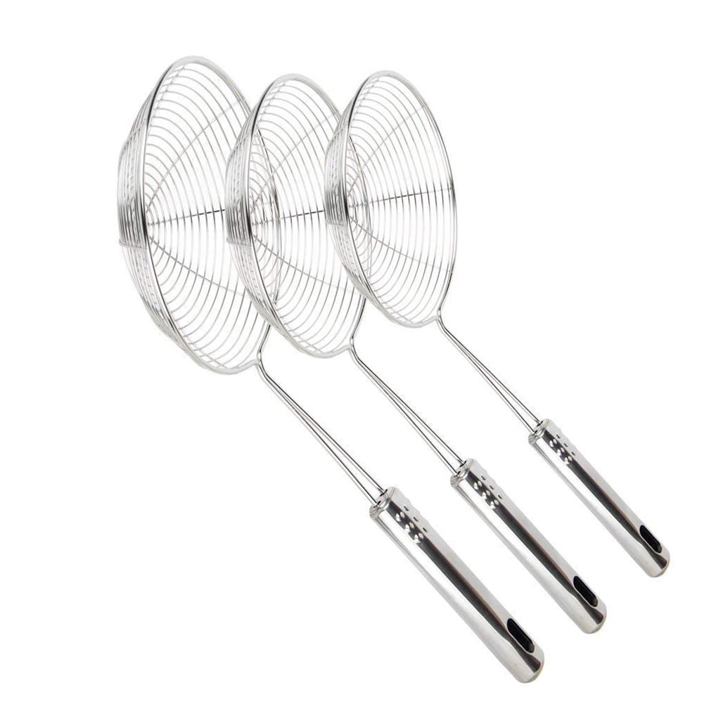 Xelparuc Spider Strainer Skimmer, Set Of 3 Strainer Ladle Stainless ...