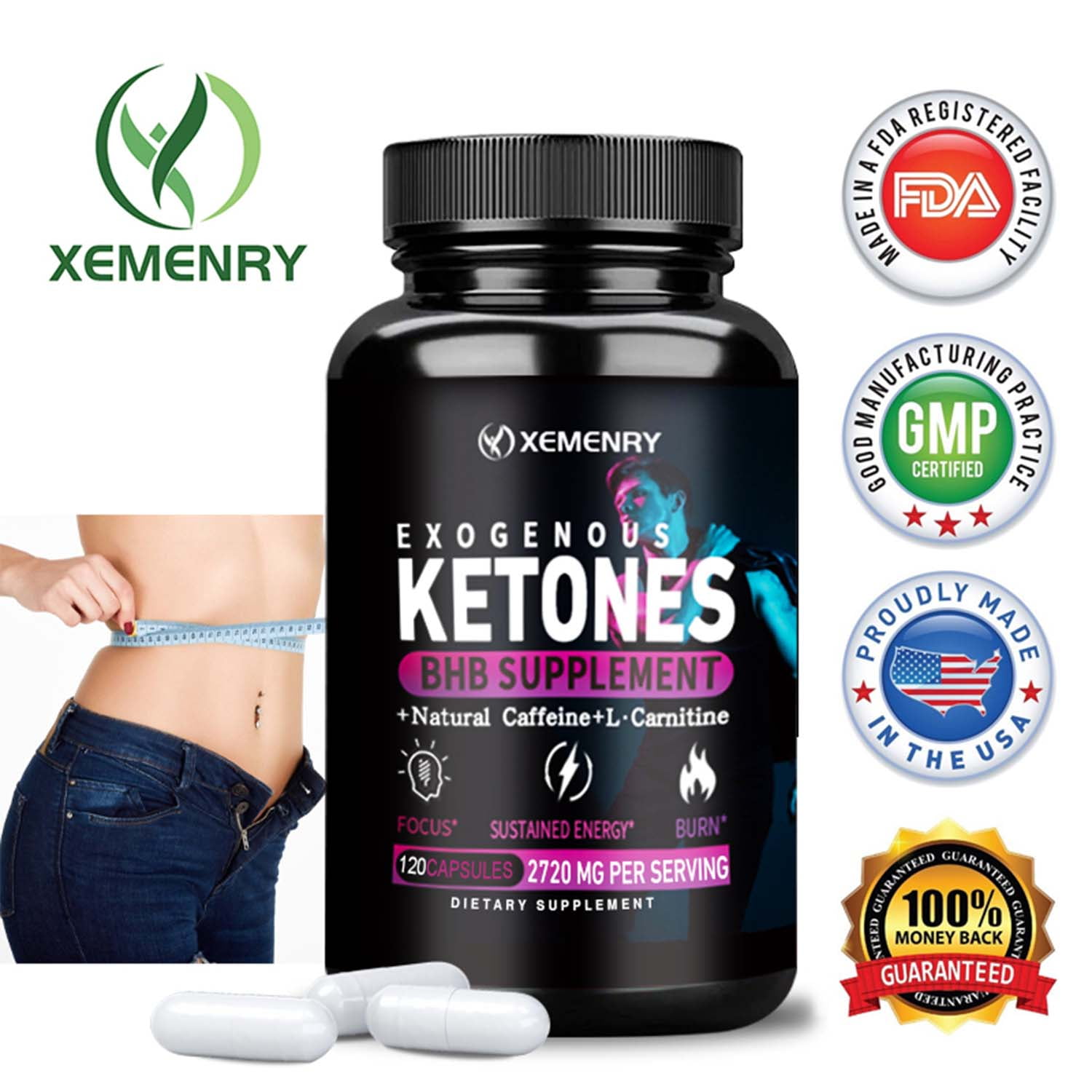 Xemenry Exogenous Ketones Advanced Bhb Boost Ketogenic Weight Loss