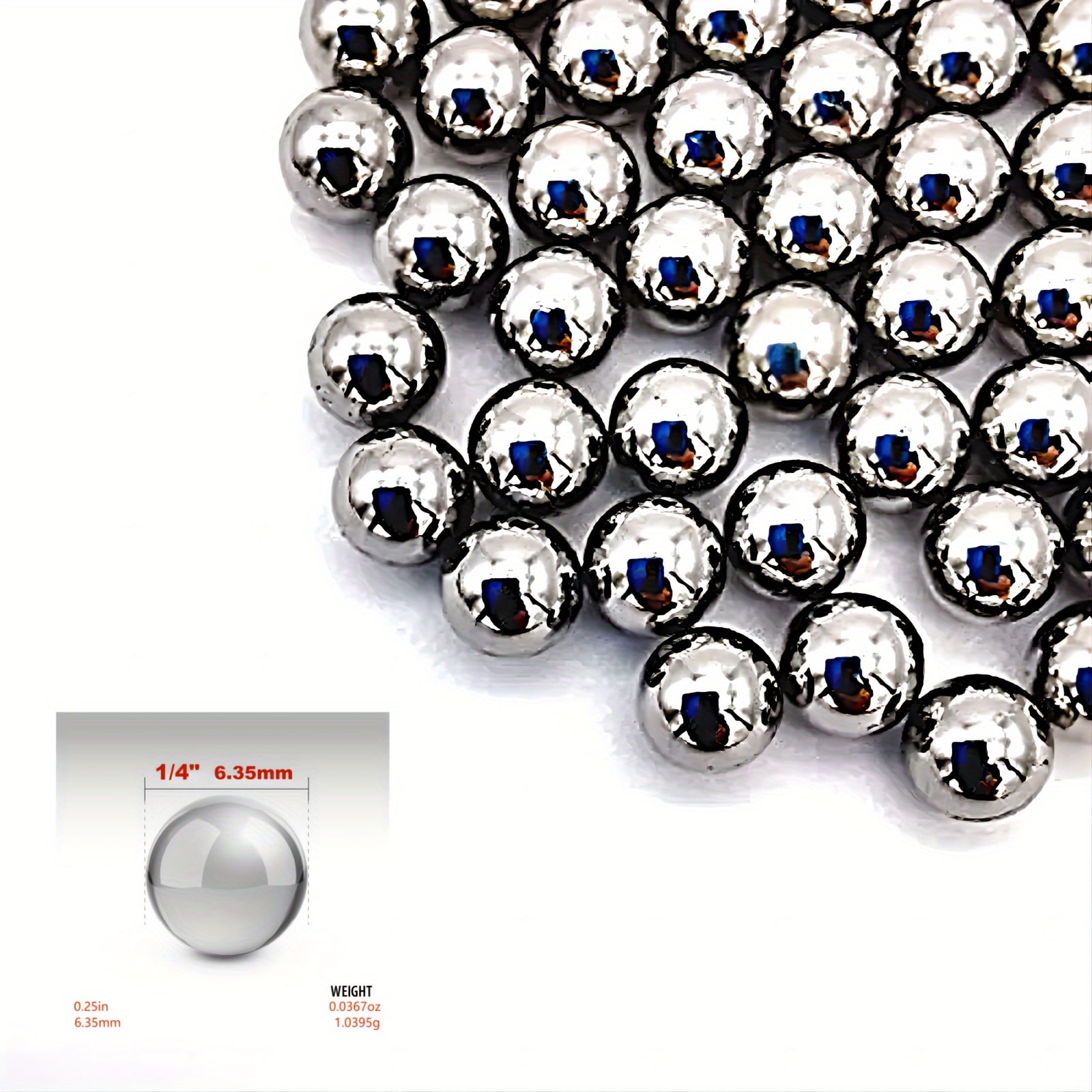 Xemussa Precision Carbon Steel Balls 1/4" (6.35mm) Versatile And ...