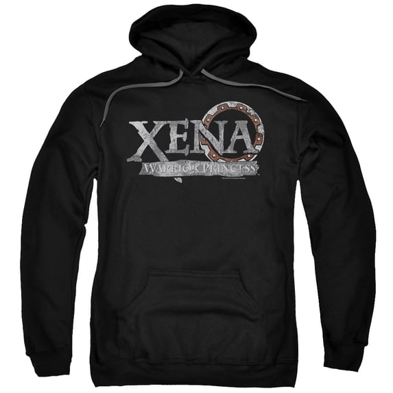 Xena: Warrior Princess Men's Battered Logo Hooded Sweatshirt Black ...