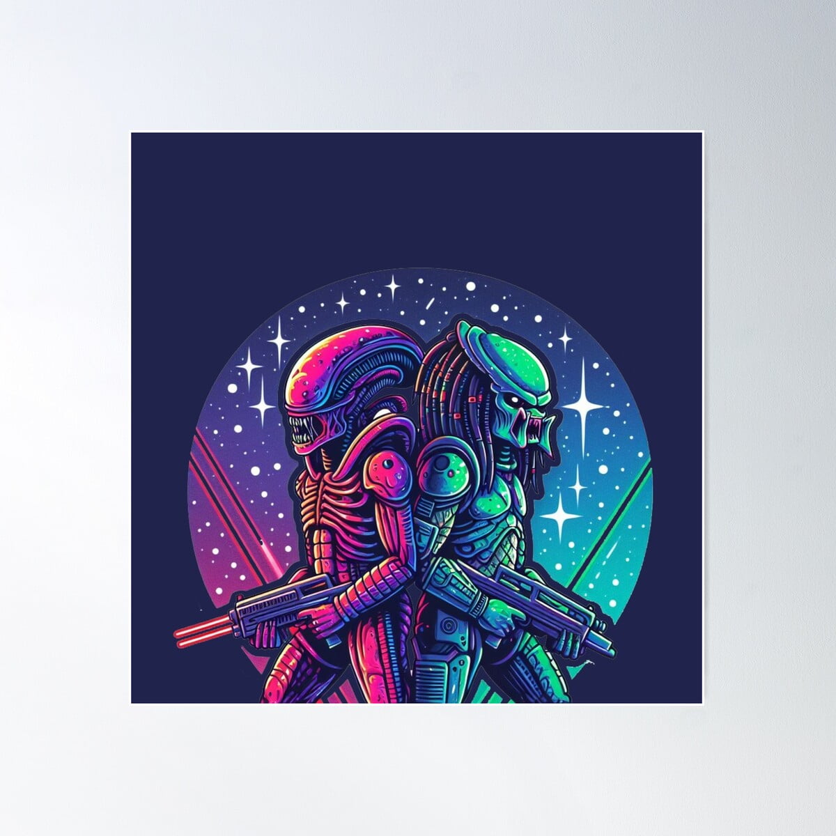 Xenomorph Alien And Predator Allies Poster Wall Art, Modern Wall Decor ...