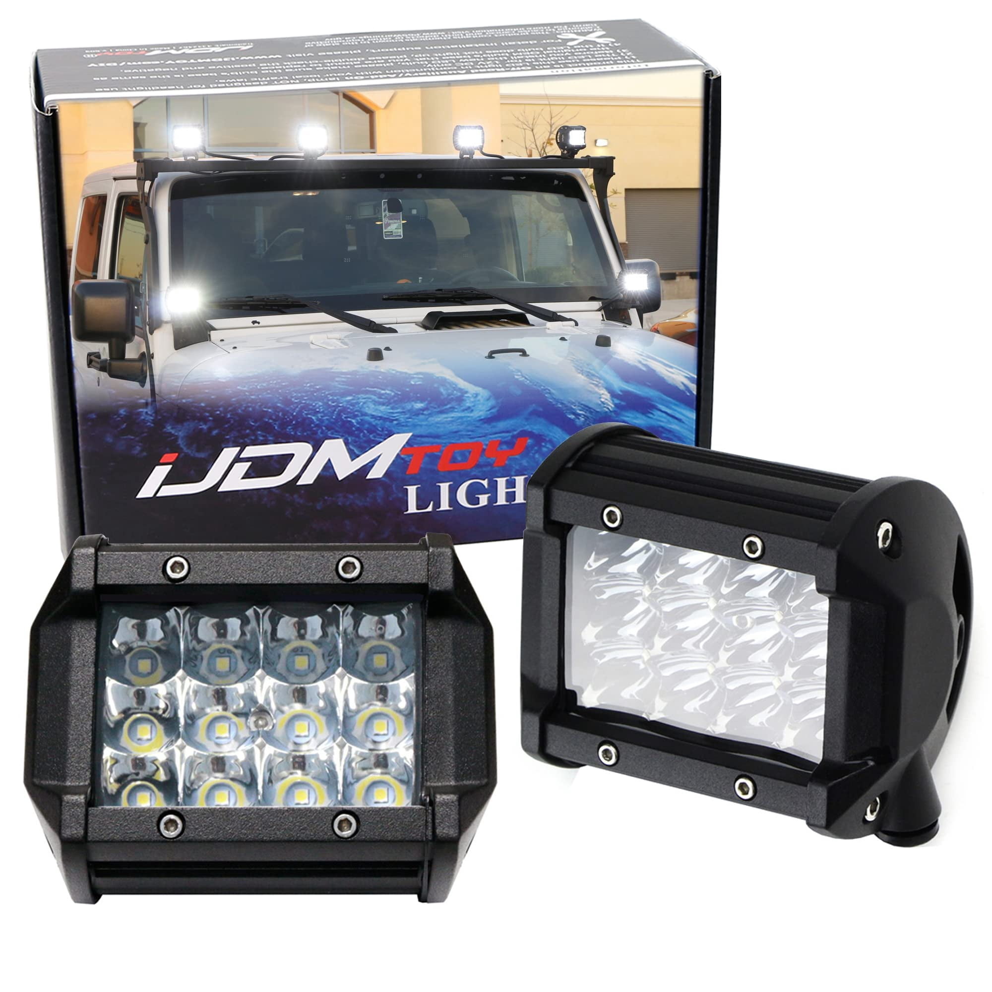 Xenon White 36W LED 3-Inch Pod Lights For Jeep Truck SUV Off-Road ATV ...