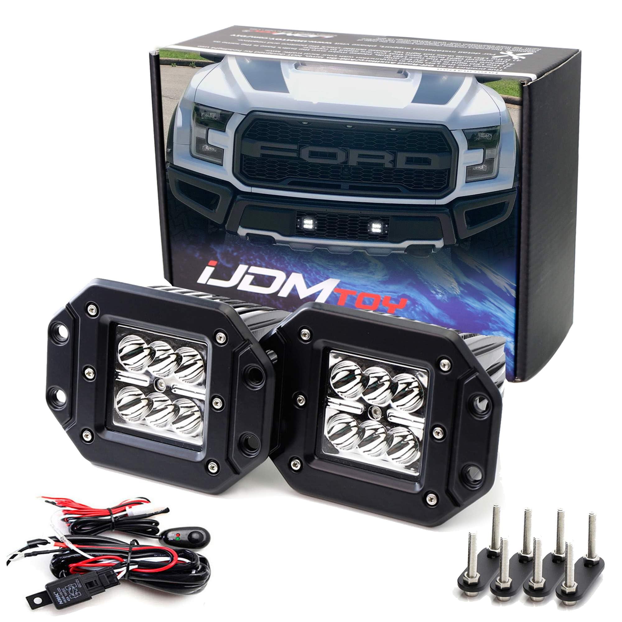 Xenon White Flush Mount LED Pod Lamp Kit For Truck/SUV, Includes (2 ...