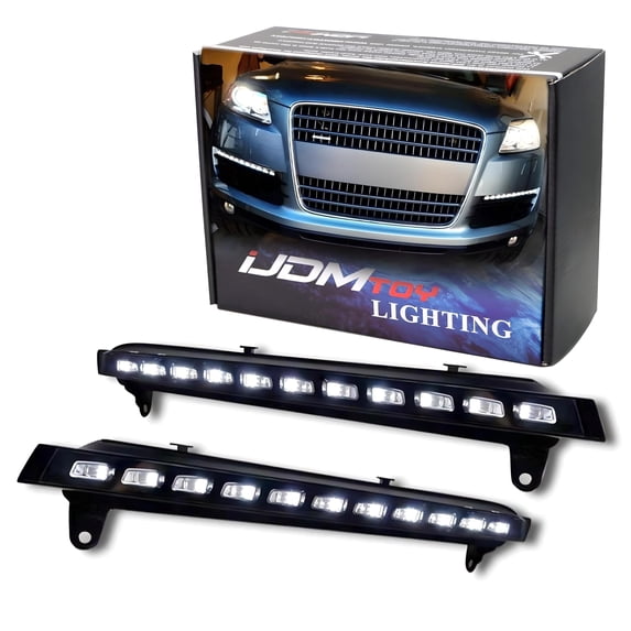 Xenon White LED Daytime Running Lights For 2007-2009 Audi Q7 w/Amber ...