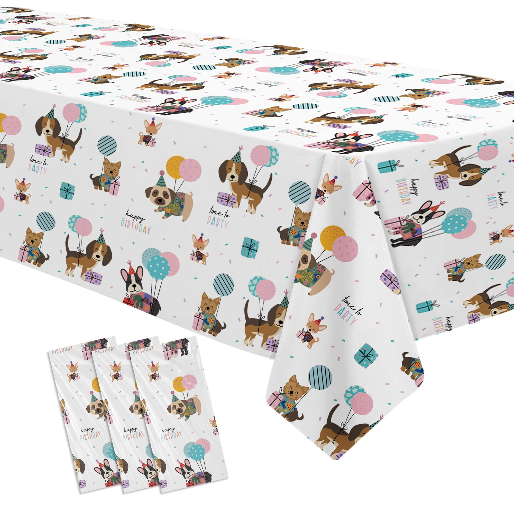 Xenorik Dog Birthday Decorations Tablecloth, Disposable AIS1 Puppy Dog ...