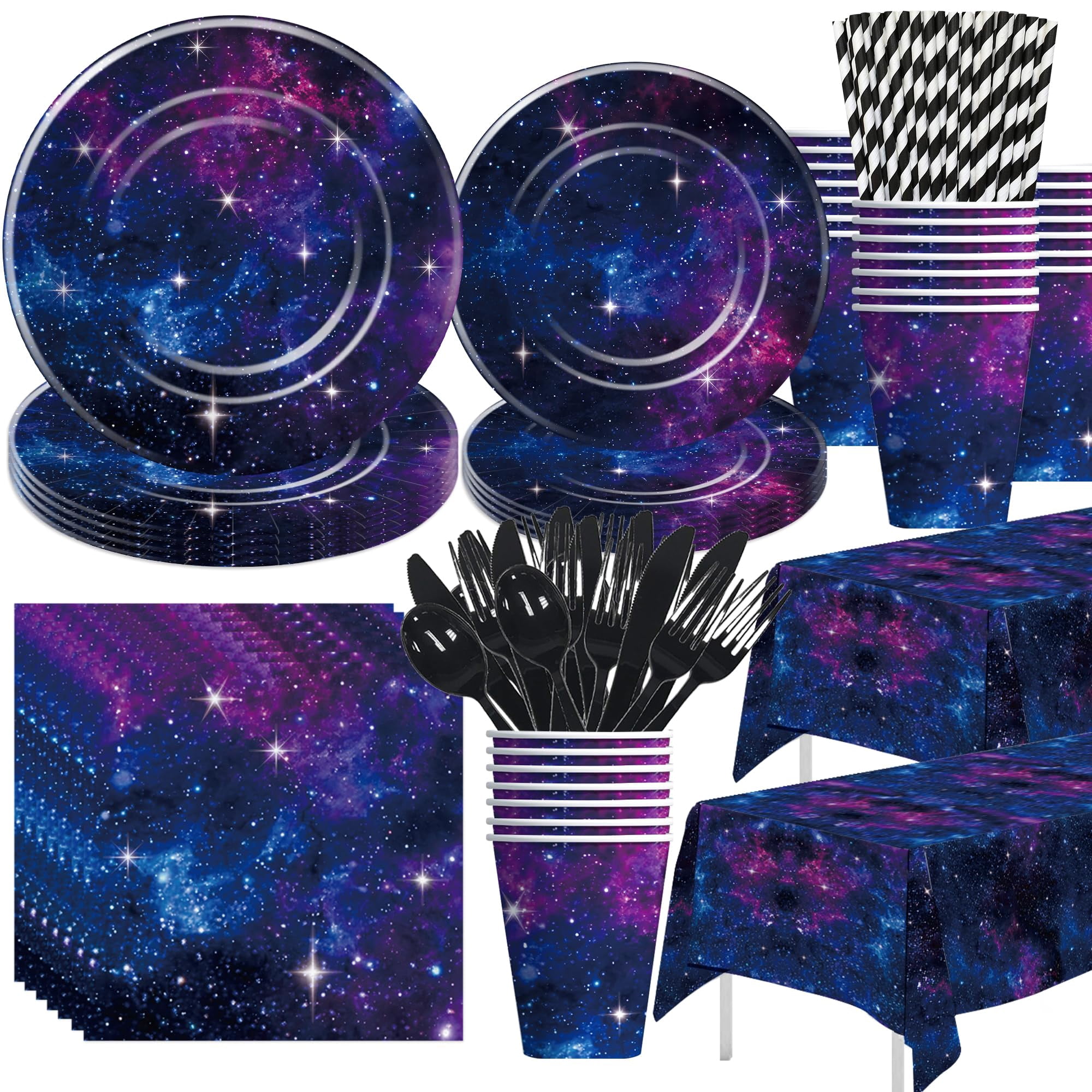 Xenorik Space Galaxy Party Decorations Tableware, Outer Space Birthday ...