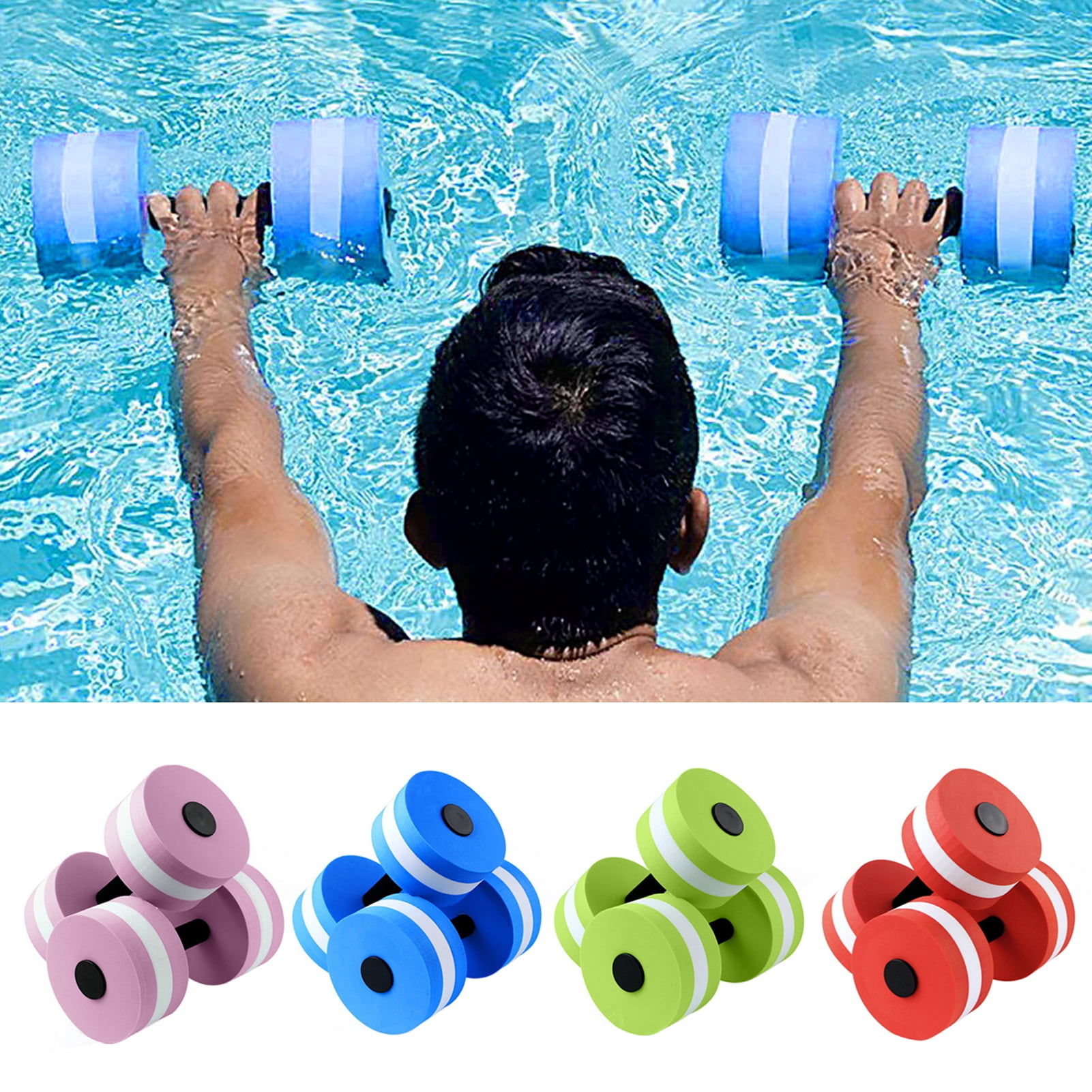 Xeoereki 2Pcs Water Dumbbell High Density EVA Foam Pool Weight Men ...