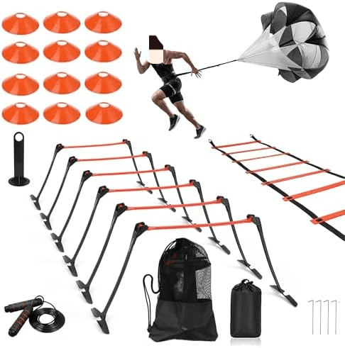 Xerceo Premium Adjustable and Collapsible Hurdle and Agility Ladder Set ...
