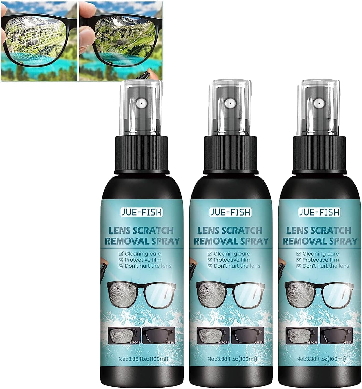 Xerdsx Eyeglass Lens Scratch Removal Spray, Glasses Cleaner with Cloth ...