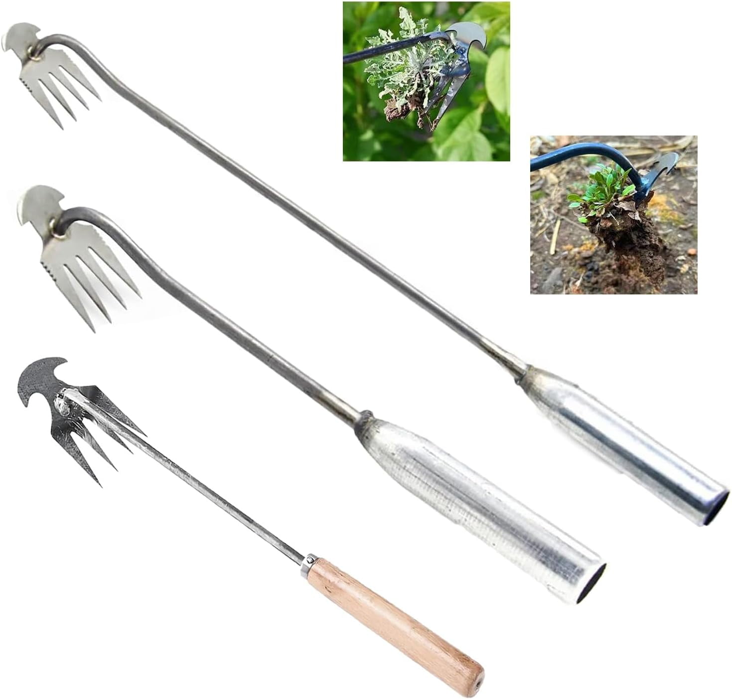 Xerdsx Uprooting Weeding Tool, Hand Weeder with Manganese Steel, 4 ...