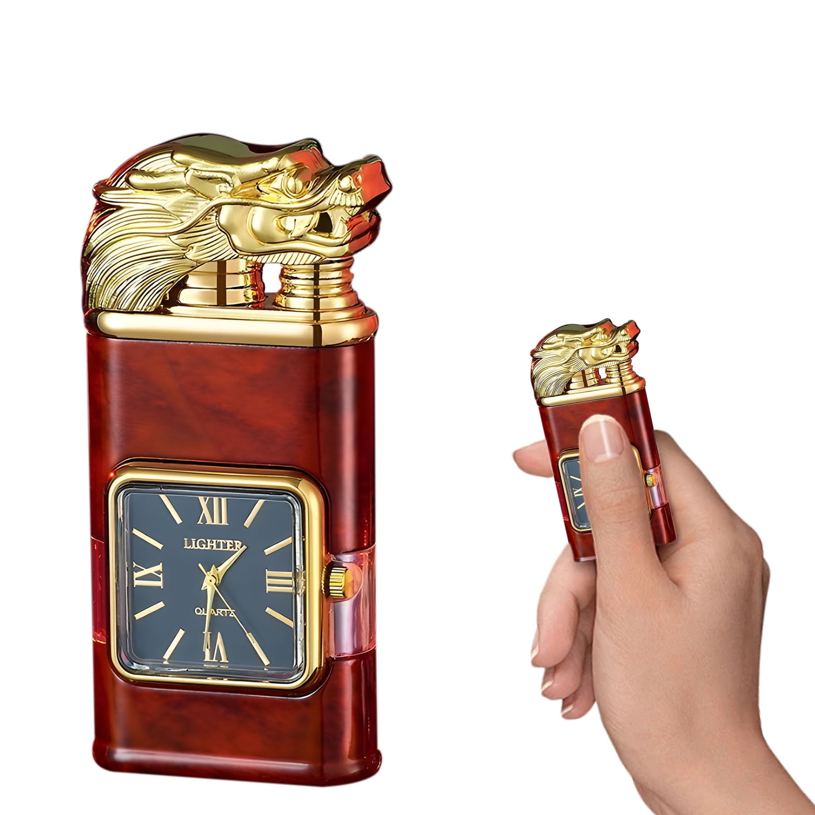 Xerdsx Windproof Lighter Vintage Watch Bezel Jet Flame Torch, Lighter ...