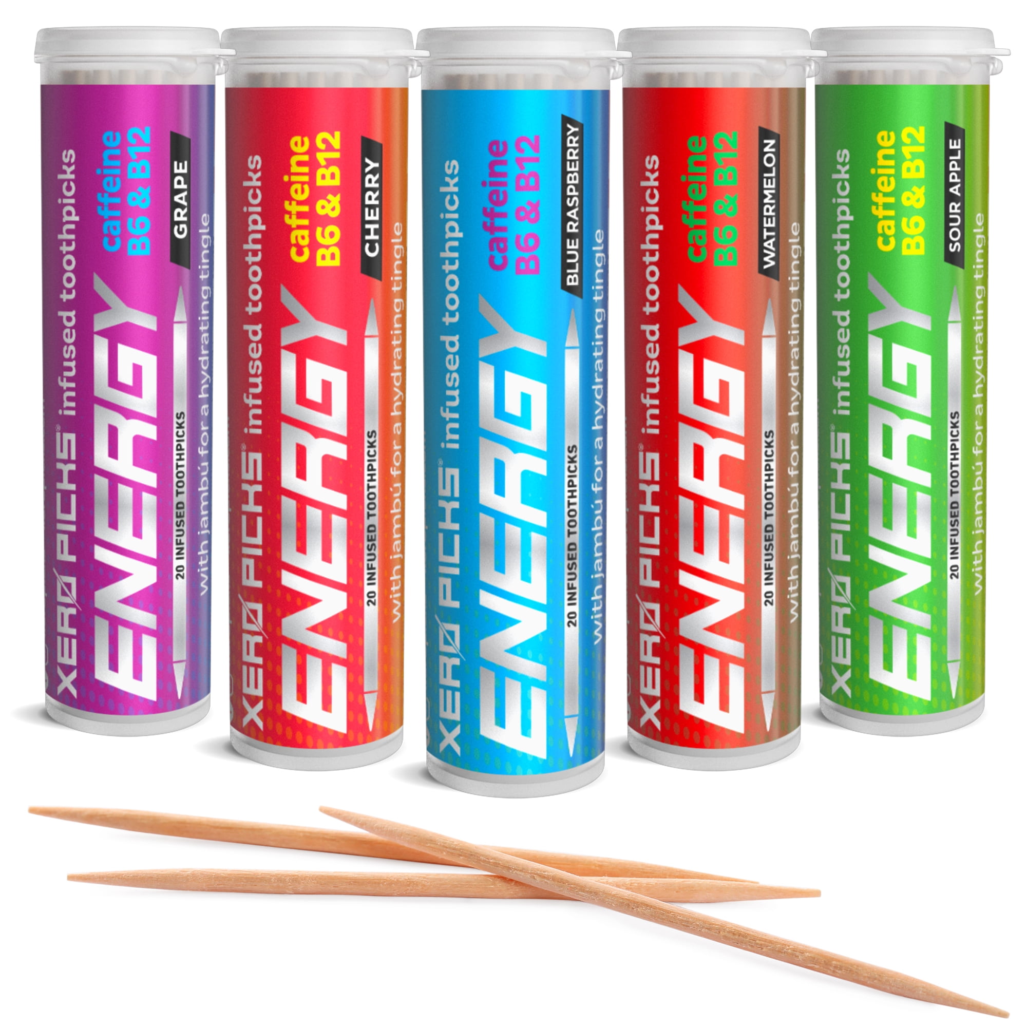 Xero Picks Energy - Variety - Infused Flavored Toothpicks with Caffeine ...