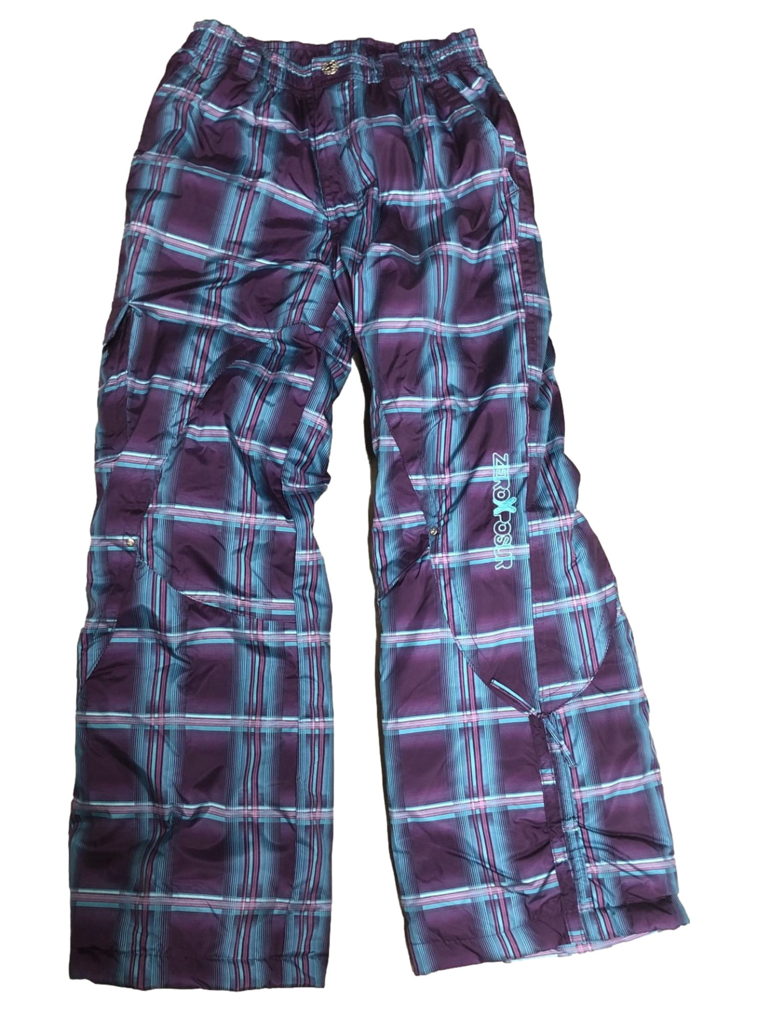 Xero Xposur Girls Purple Plaid Snow & Ski Snowboarding Pants Large (14 ...