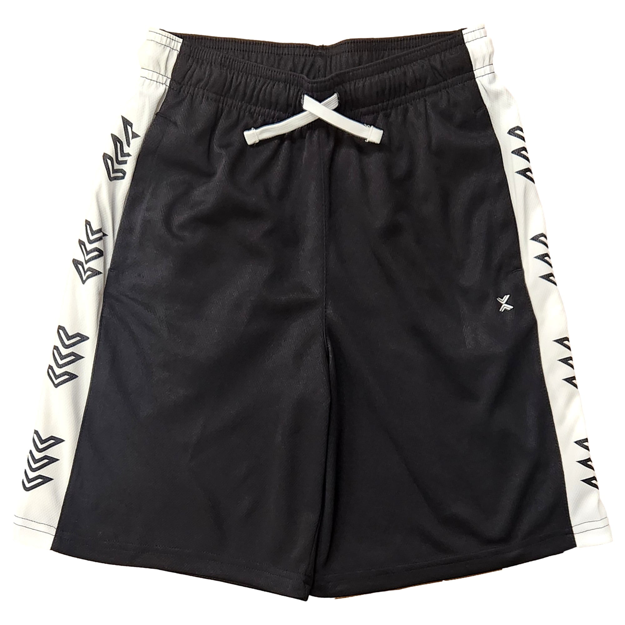 Xersion Boys Black & White Stripe Athletic Basketball Gym Shorts Large ...