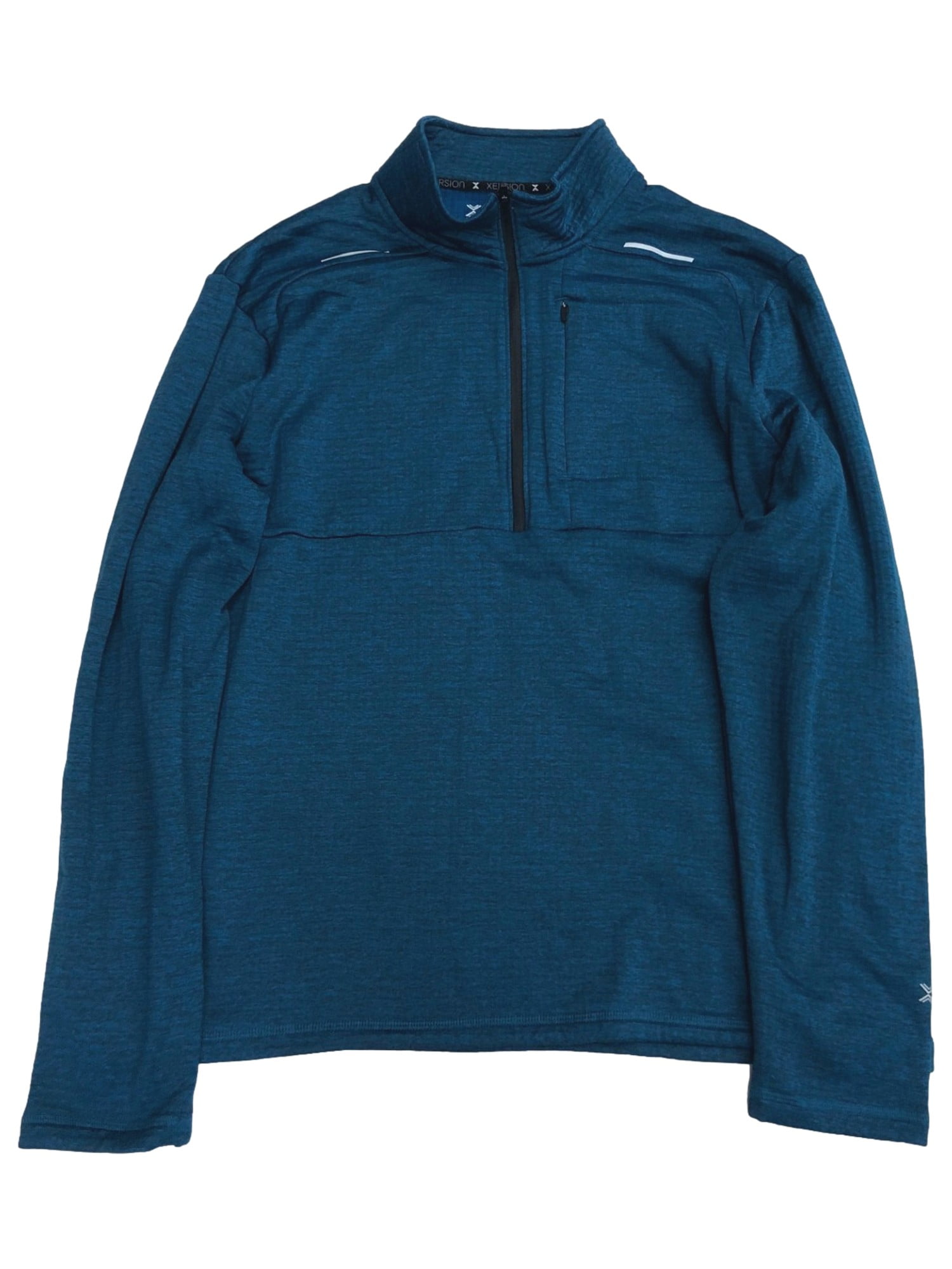Xersion Mens Teal Blue 1/4 Zip Mock Neck Sweatshirt Jacket Shirt ...