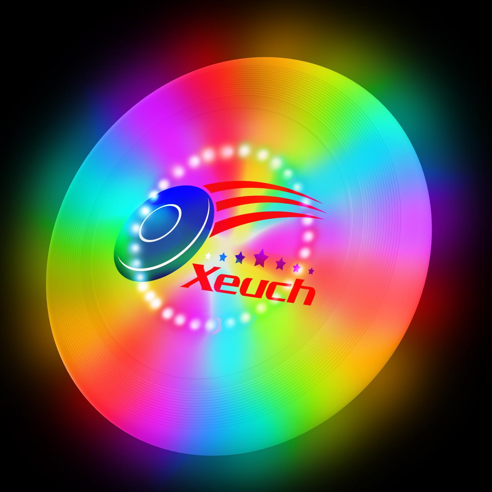 Xeuch Flying Disc, 30 RGB LEDs Light Up Frisbee with 16 Light Modes and ...