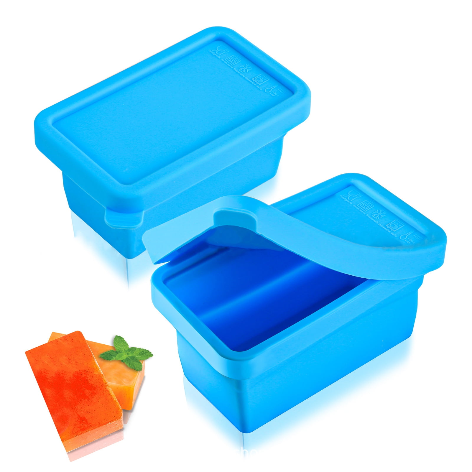 Xeyise 1/2Pcs Silicone Freezing Tray with Lid Food-Grade 250ML Easy ...
