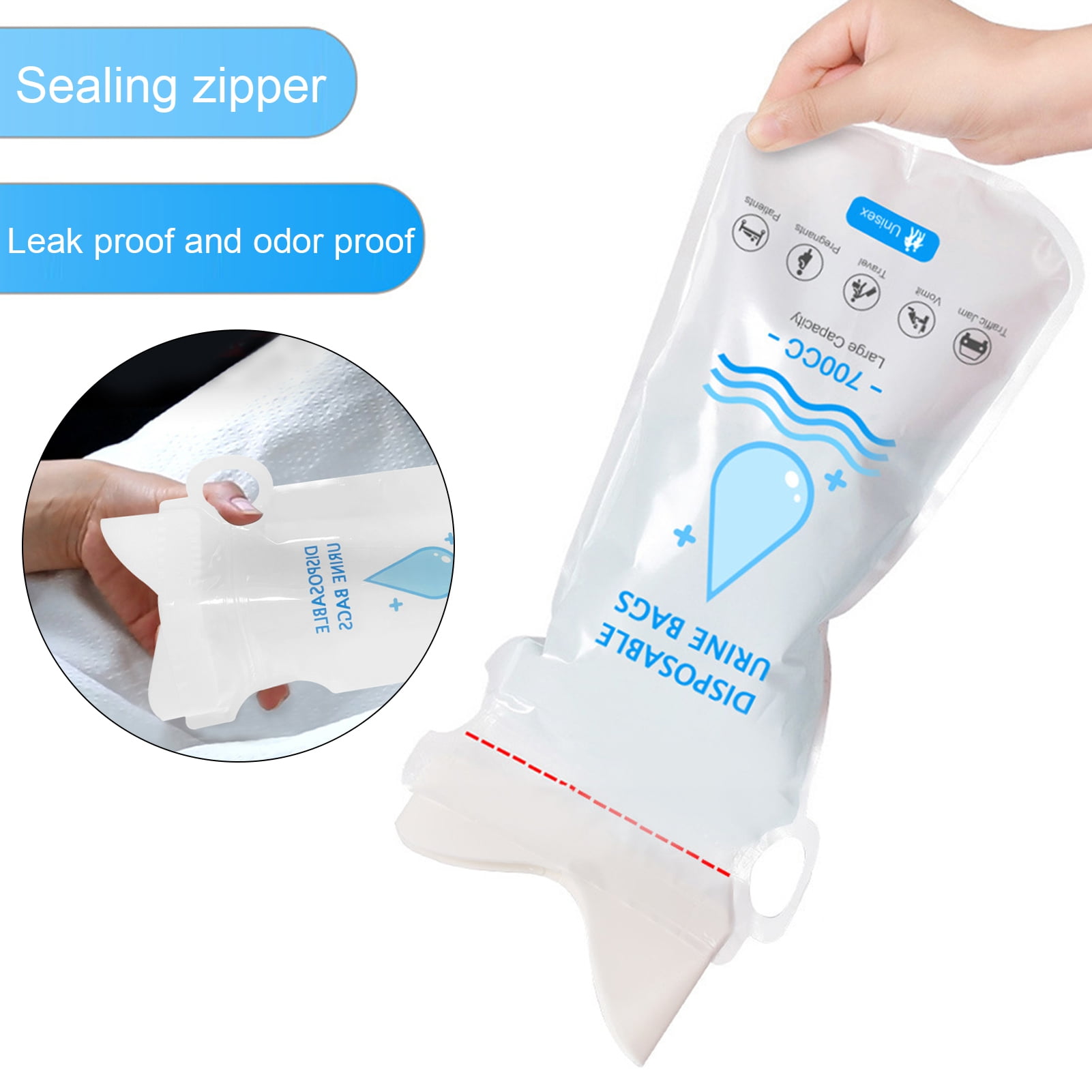 Xeyise 1/6/12/20Pcs 700ML Disposable Urine Bag Leakproof Portable ...