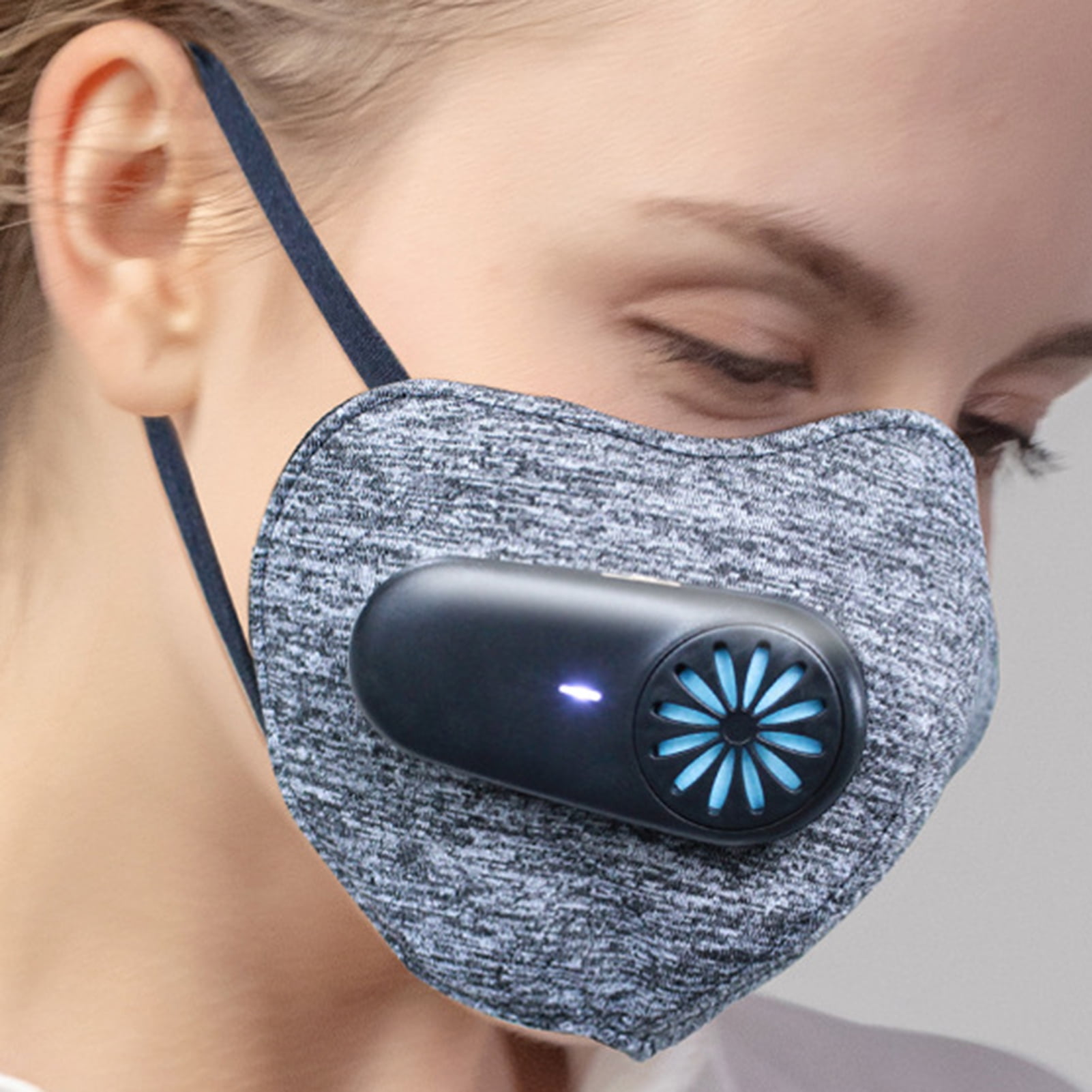 Xeyise 1 Set Face Cover Fan Rechargeable Healthy Breathing Small Size ...